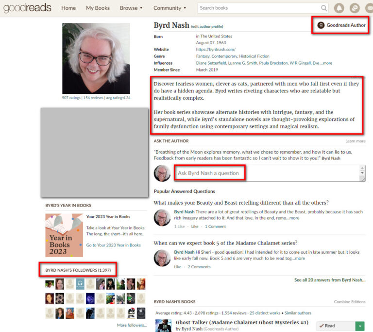 How authors can use Goodreads - Byrd Nash | Official website of author ...
