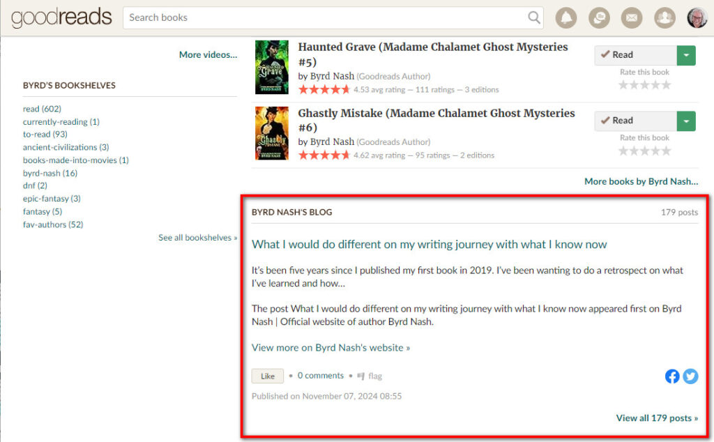How authors can use Goodreads - Byrd Nash | Official website of author ...